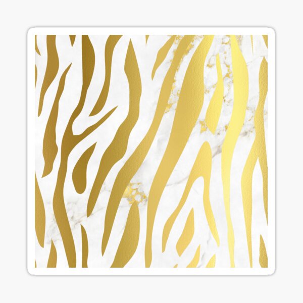 "Gold Zebra Print on Gold Marble" Sticker by hearthearts | Redbubble