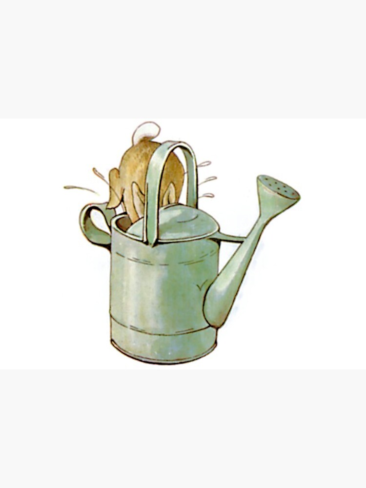 "Beatrix Potter - Peter Rabbit stuck in watering can." Sticker by ...