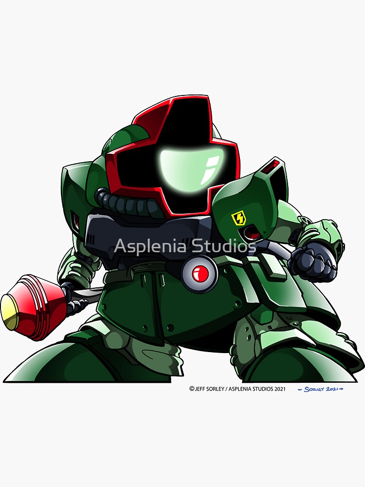 "SD Rick Dom II (colony colors)" Sticker by aspleniastudioz | Redbubble