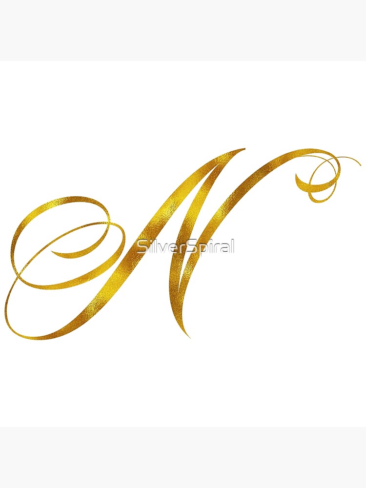 "Letter N Initial Gold Faux Foil Metallic Glitter Monogram Isolated on ...