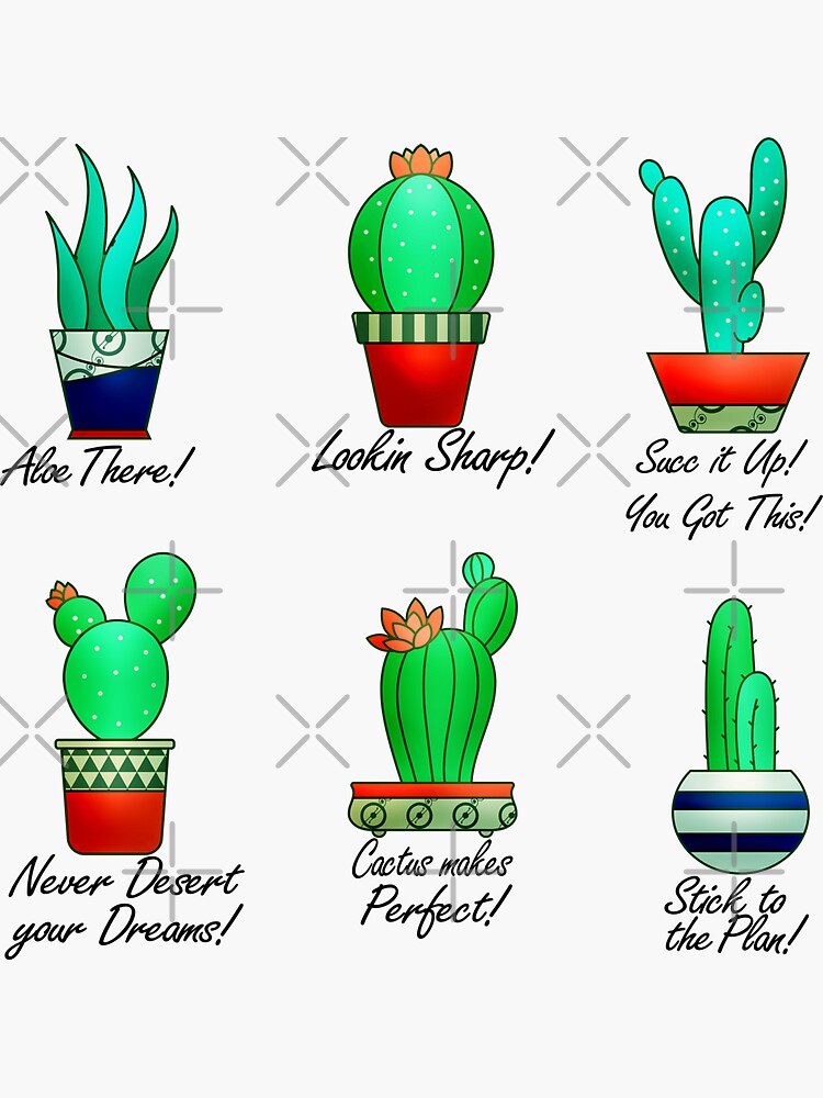 "Succulent and Cacti Obsessed Sticker Pack" Sticker for Sale by ...