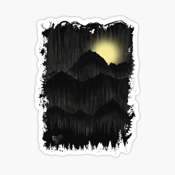 "Mountains Moon Rider" Sticker by tabemisa | Redbubble