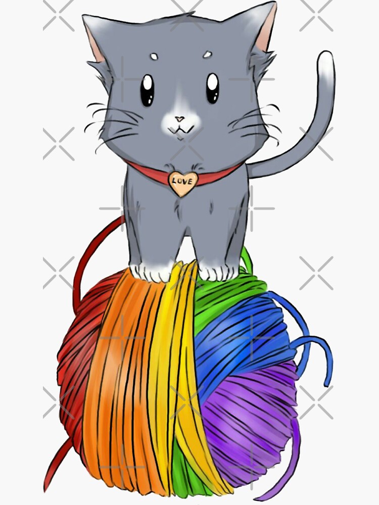 "lgbt cat" Sticker for Sale by MDKawaii | Redbubble