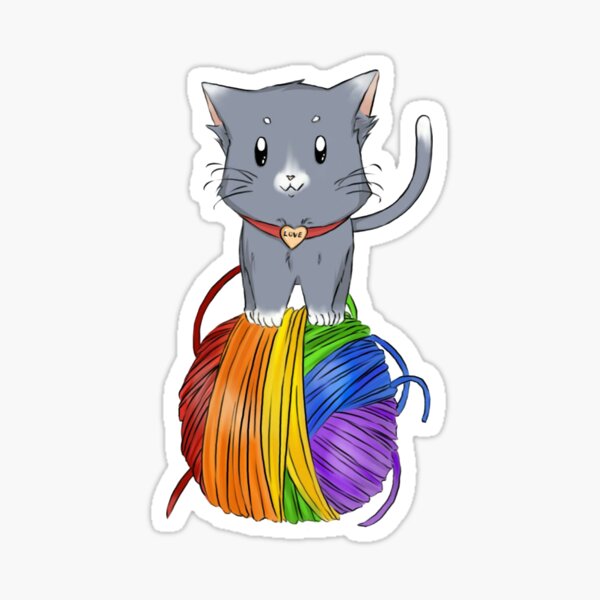 "lgbt cat" Sticker for Sale by MDKawaii | Redbubble