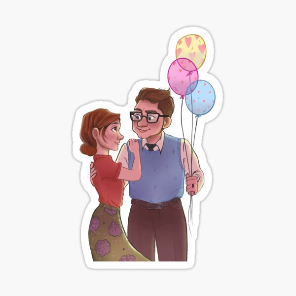 "Carl & Ellie" Sticker by Raesploveart | Redbubble