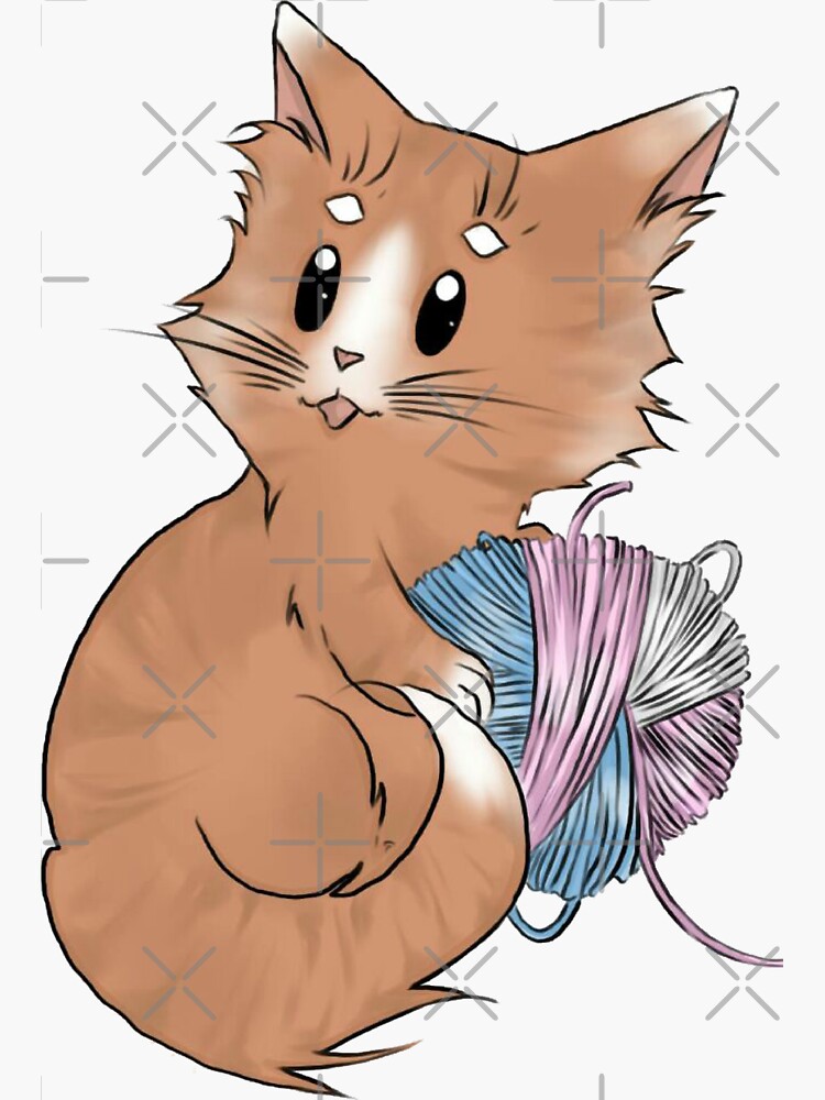 "Trans cat" Sticker for Sale by MDKawaii | Redbubble