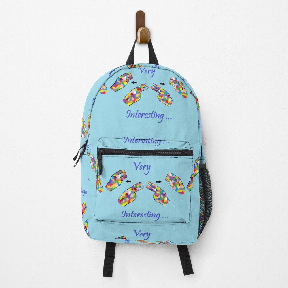 "ASL Very Interesting Vee Sign ASL ART" Backpack for Sale by EloiseArt ...