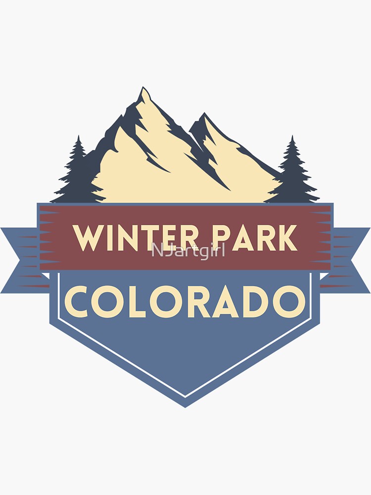 "Winter Park, Colorado Mountain and Ski" Sticker by NJartgirl | Redbubble