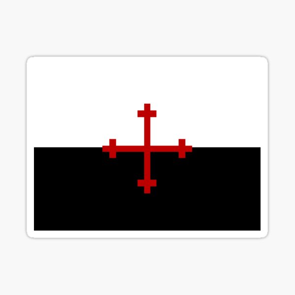 "crusader flag, red cross in black and white." Sticker for Sale by ...
