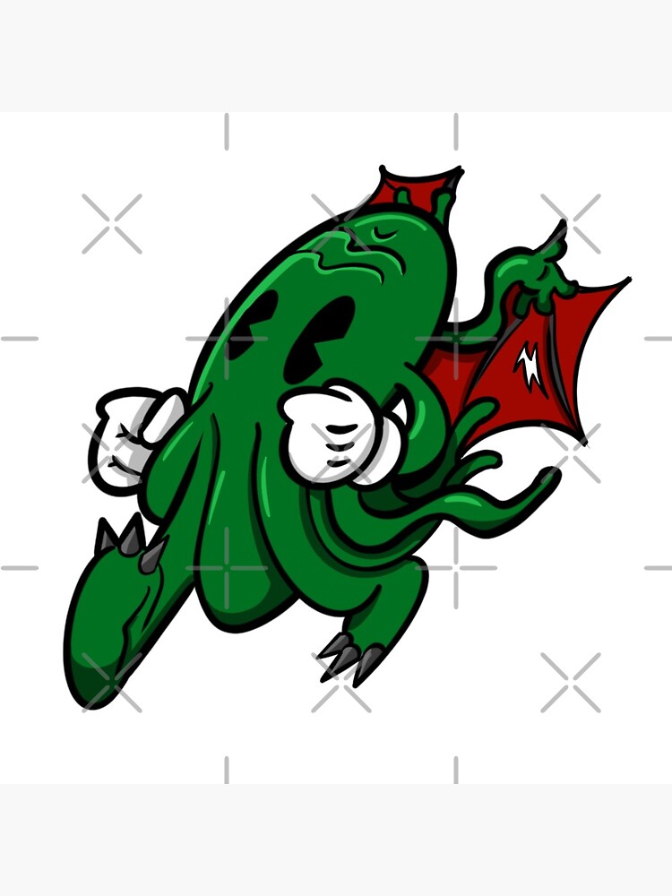 "Cthulhu cartoon sticker" Art Print by Oddzy | Redbubble