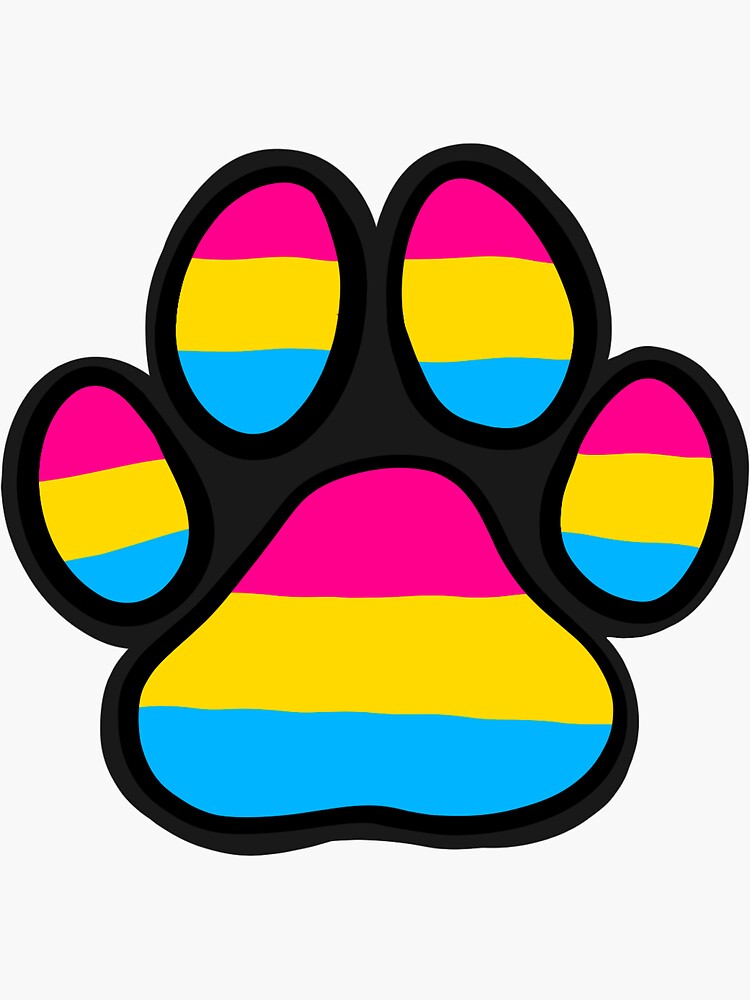 "Pride Paw - Pansexual" Sticker by wakecreations | Redbubble