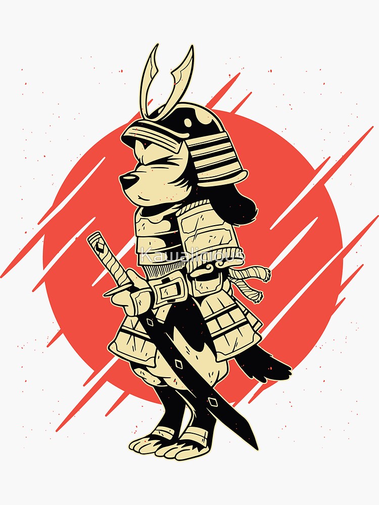 "Samurai dog" Sticker for Sale by Kawalicious | Redbubble