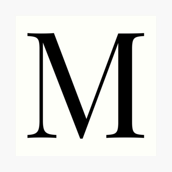 "Letter M in a Classic Font" Art Print for Sale by kaitlynhart06 ...