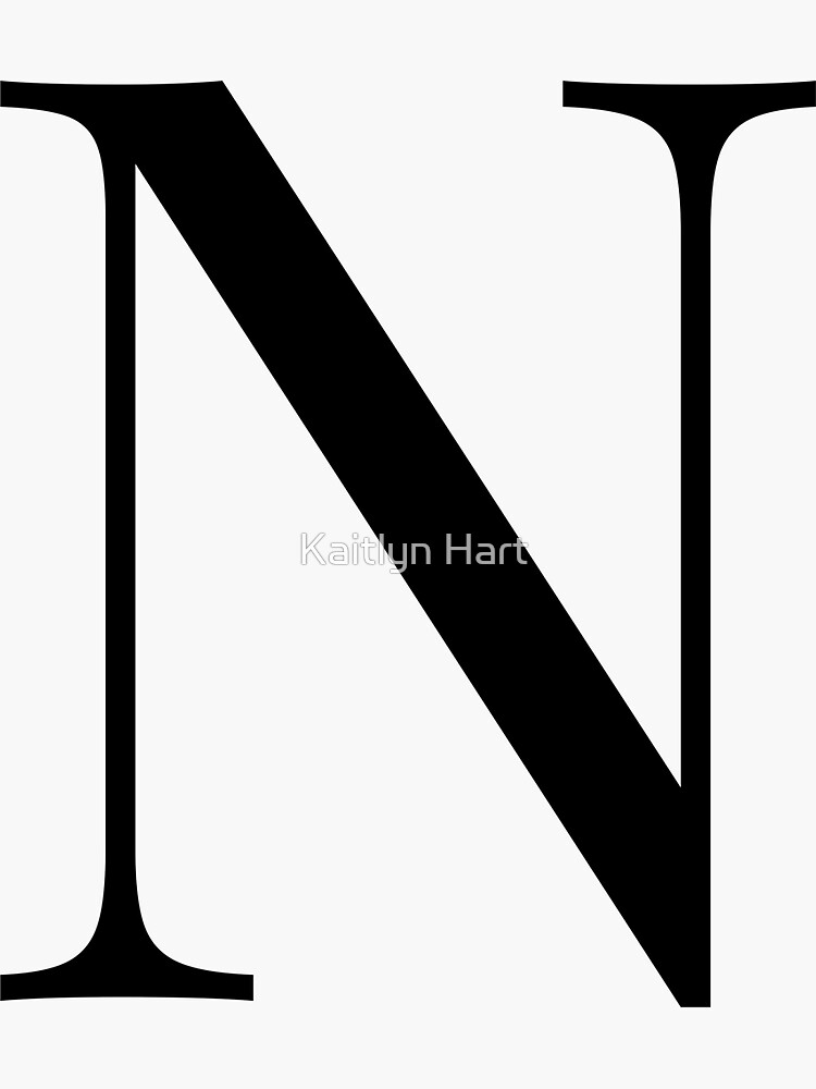 "Letter N in a Classic Font" Sticker for Sale by kaitlynhart06 | Redbubble