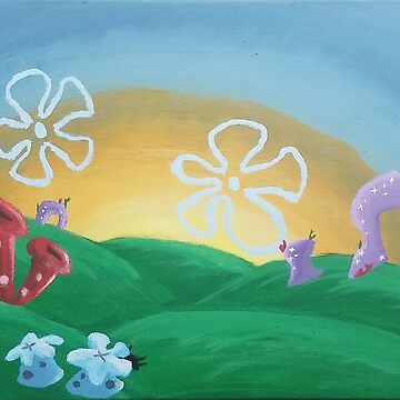 "SpongeBob Landscape Painting" Sticker for Sale by averycolyer | Redbubble