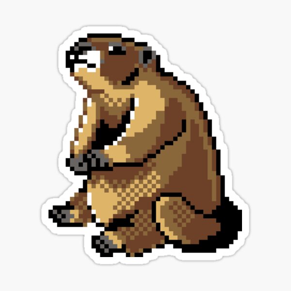 "Yellow Bellied Marmot" Sticker by PixelCompendium | Redbubble