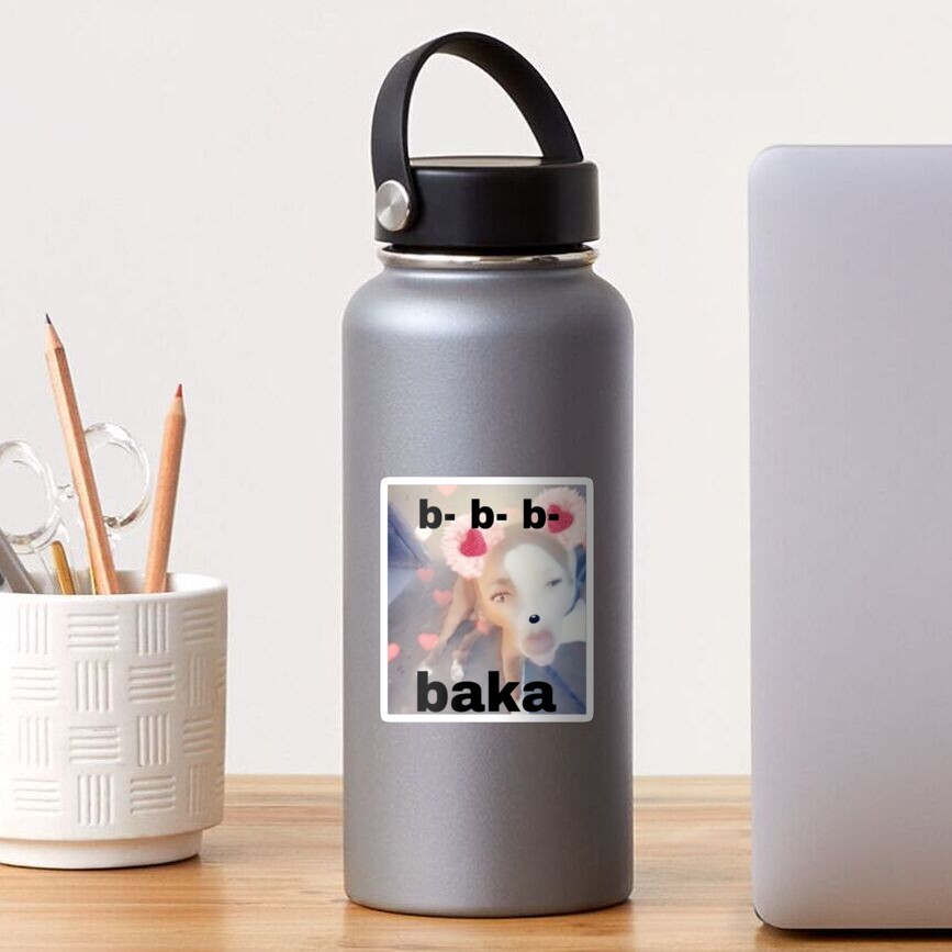 "b- b- baka" Sticker by dazedstickerz | Redbubble