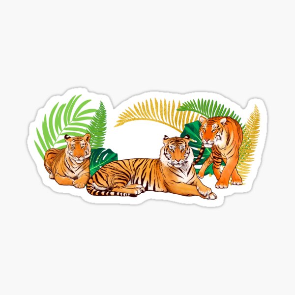 "Tiger Tiger" Sticker for Sale by krashblamdicute | Redbubble
