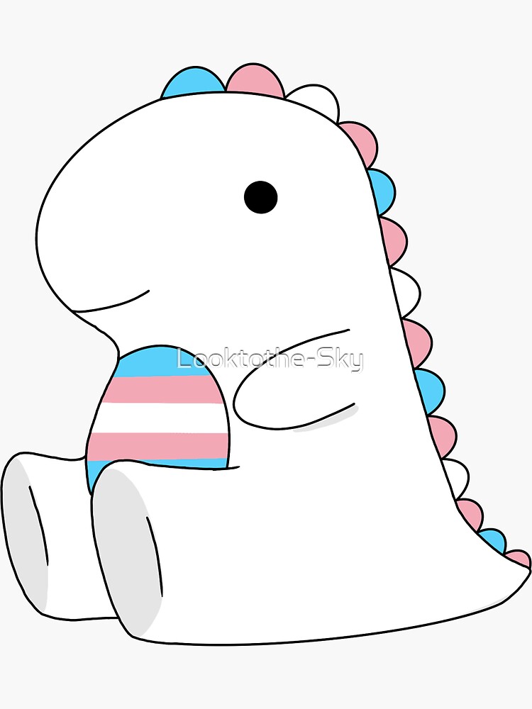 "Trans Pride Dinosaur" Sticker for Sale by Looktothe-Sky | Redbubble
