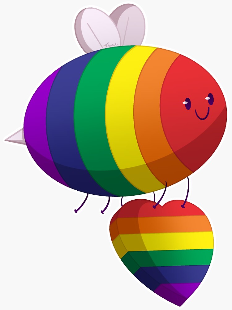 "Gay Bumblebee with Heart" Sticker for Sale by CrypticMango13 | Redbubble