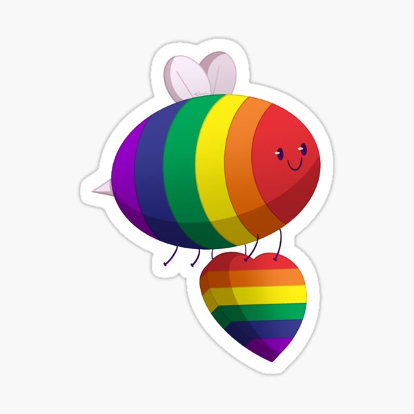 "Gay Bumblebee with Heart" Sticker for Sale by CrypticMango13 | Redbubble