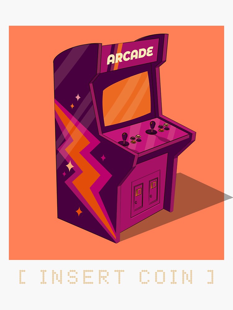 "Insert coin." Sticker by Gaming-Clothing | Redbubble