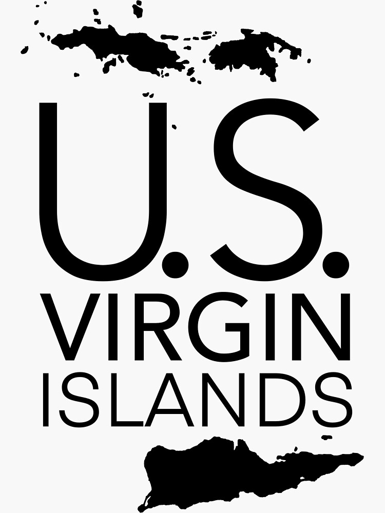 "U.S. VIRGIN ISLANDS Island Map " Sticker for Sale by VacationCity ...
