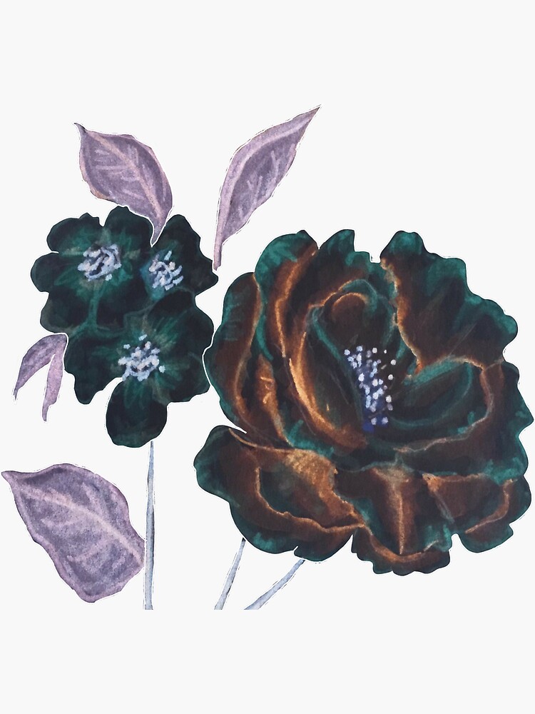 "Inverted flowers" Sticker for Sale by Genesis-Doodles | Redbubble