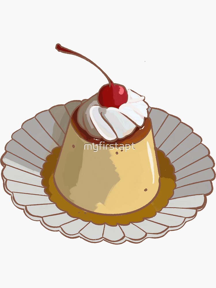 "Flan Custard" Sticker by myfirstapt | Redbubble