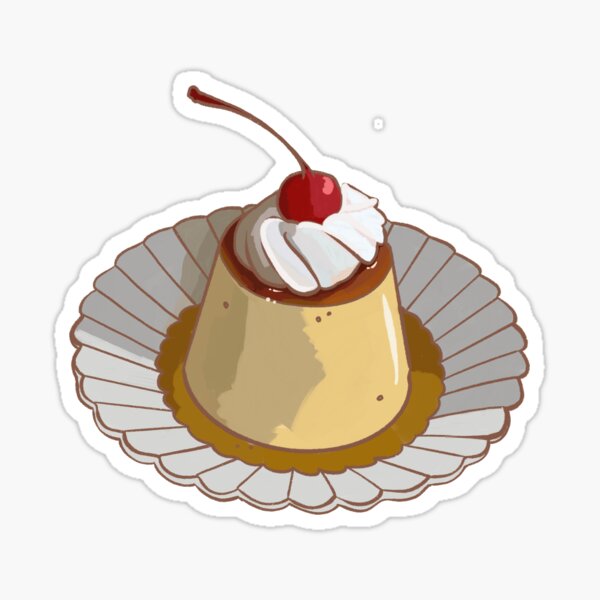 "Flan Custard" Sticker by myfirstapt | Redbubble