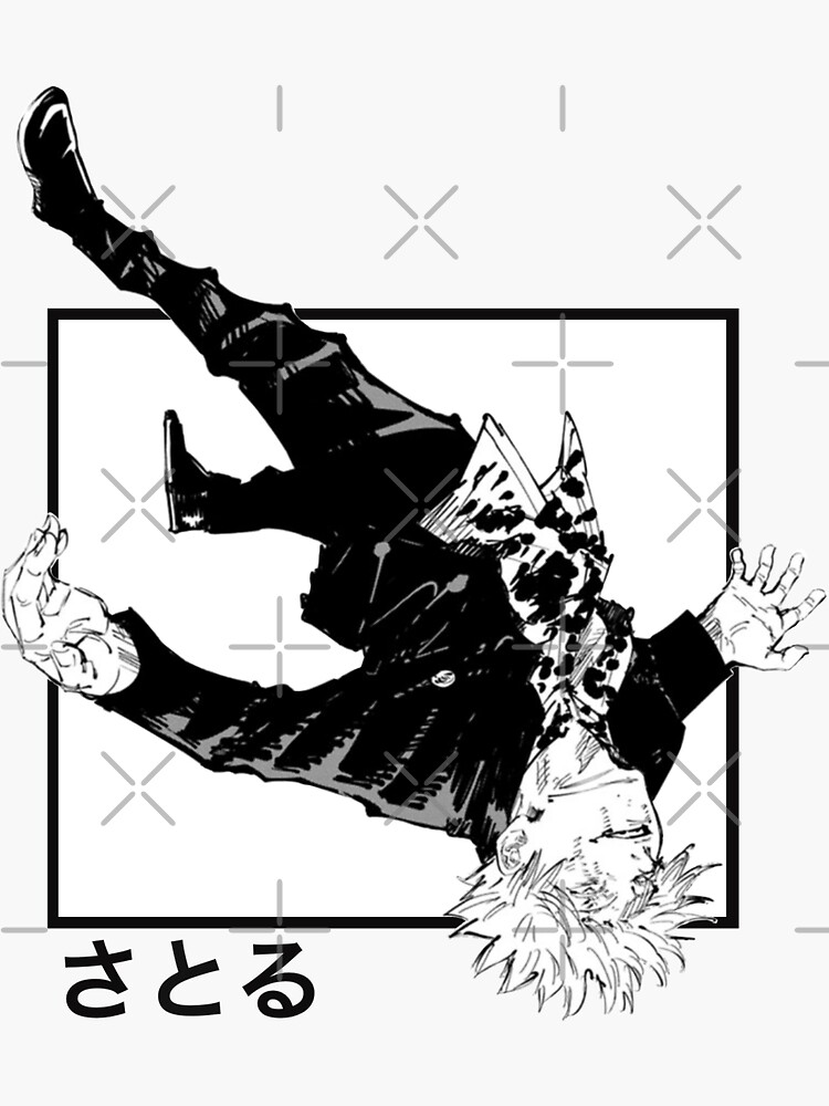 "Satoru Gojo Falling" Sticker by carelessbear6 | Redbubble