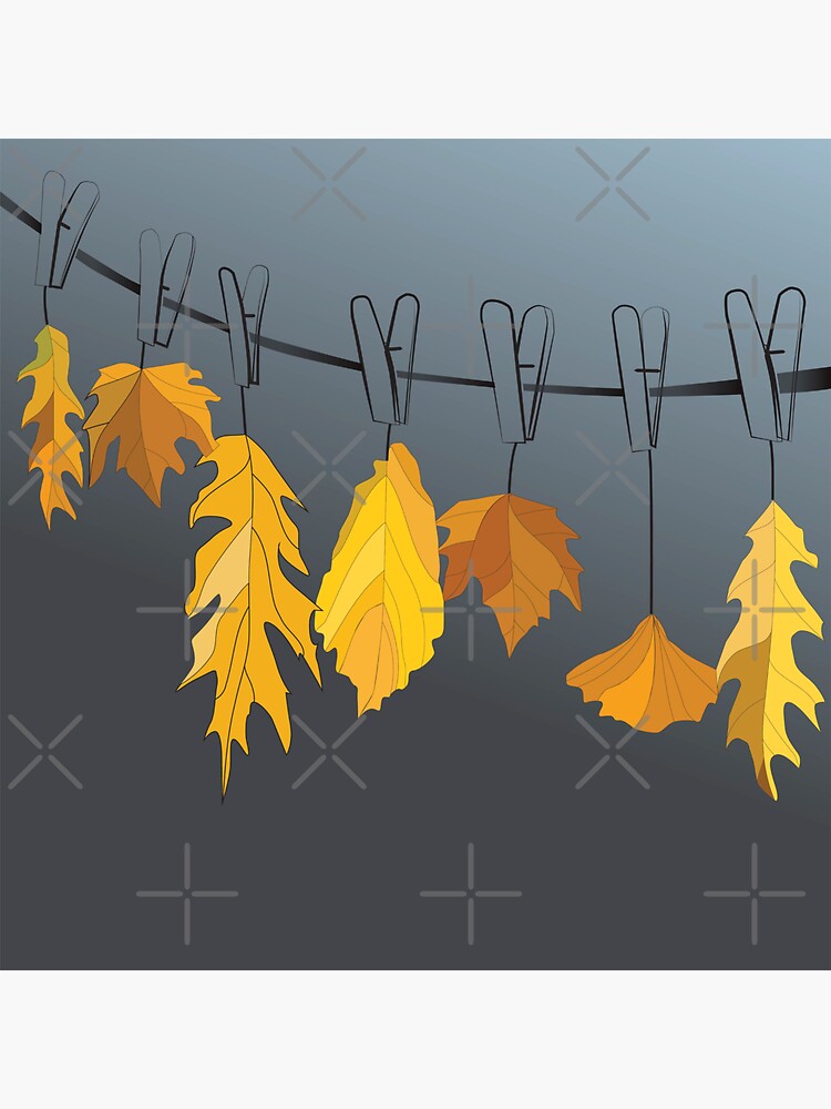 "Autumn bright yellow leaves" Sticker by Lilia-design | Redbubble