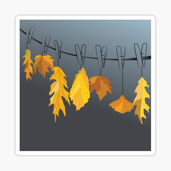 "Autumn bright yellow leaves" Sticker by Lilia-design | Redbubble