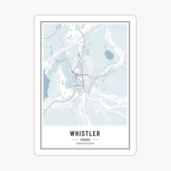 "Map of whistler" Sticker for Sale by DTMdesigns | Redbubble