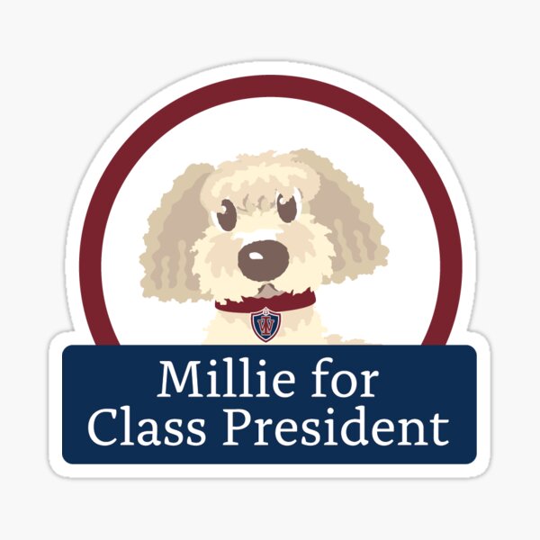 "Millie for Class President" Sticker for Sale by MayaBeeCo | Redbubble