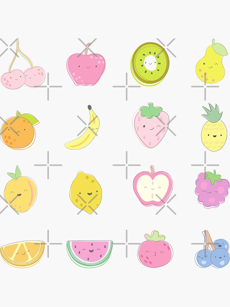 Pegatina «Frutas Cute Kawaii Colorful Food Sticker Pack» de yumiso ...