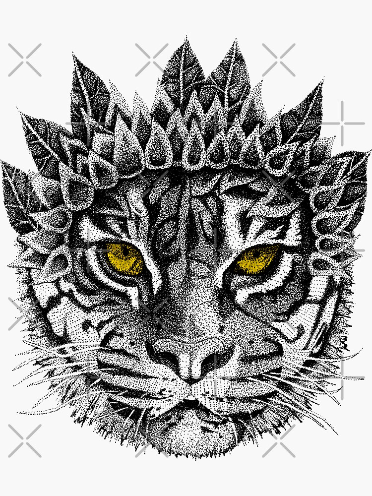 "Stippled Tiger" Sticker for Sale by connorhyart | Redbubble