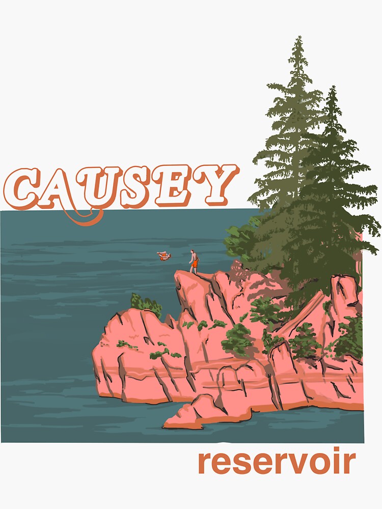 "Causey Reservoir Cliff Jumping" Sticker by Mymountaintee | Redbubble