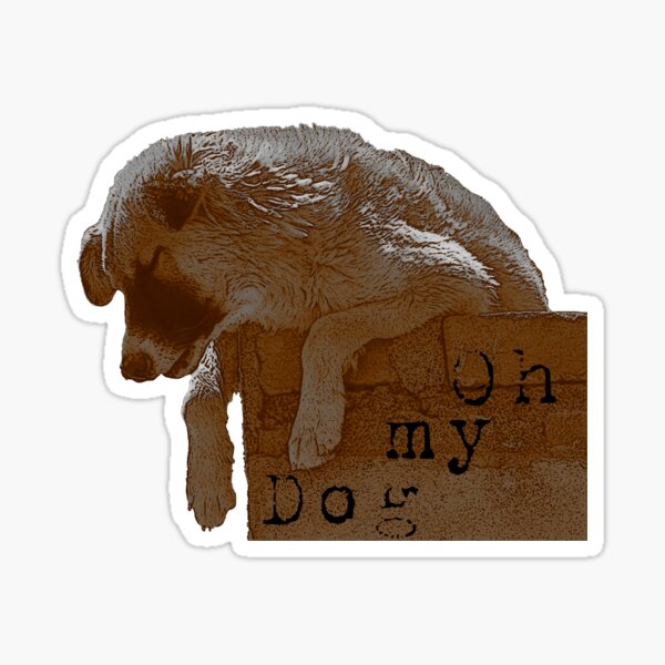 "Lazy Dog" Sticker for Sale by Treemonk | Redbubble