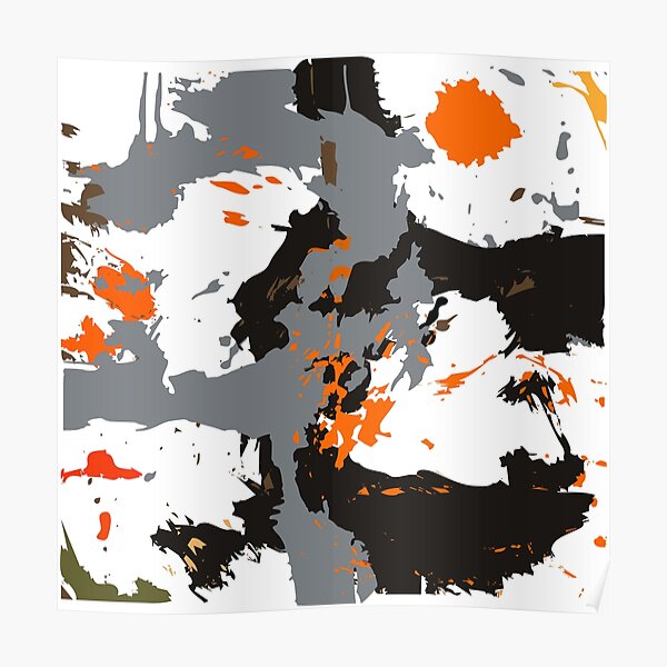 "Abstract x form with orange and grey color" Poster by ErradaAntaa ...