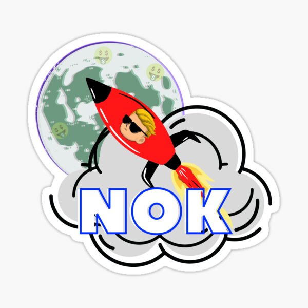 "wallstreetbets NOK to the moon " Sticker for Sale by VisualFeelsArt ...