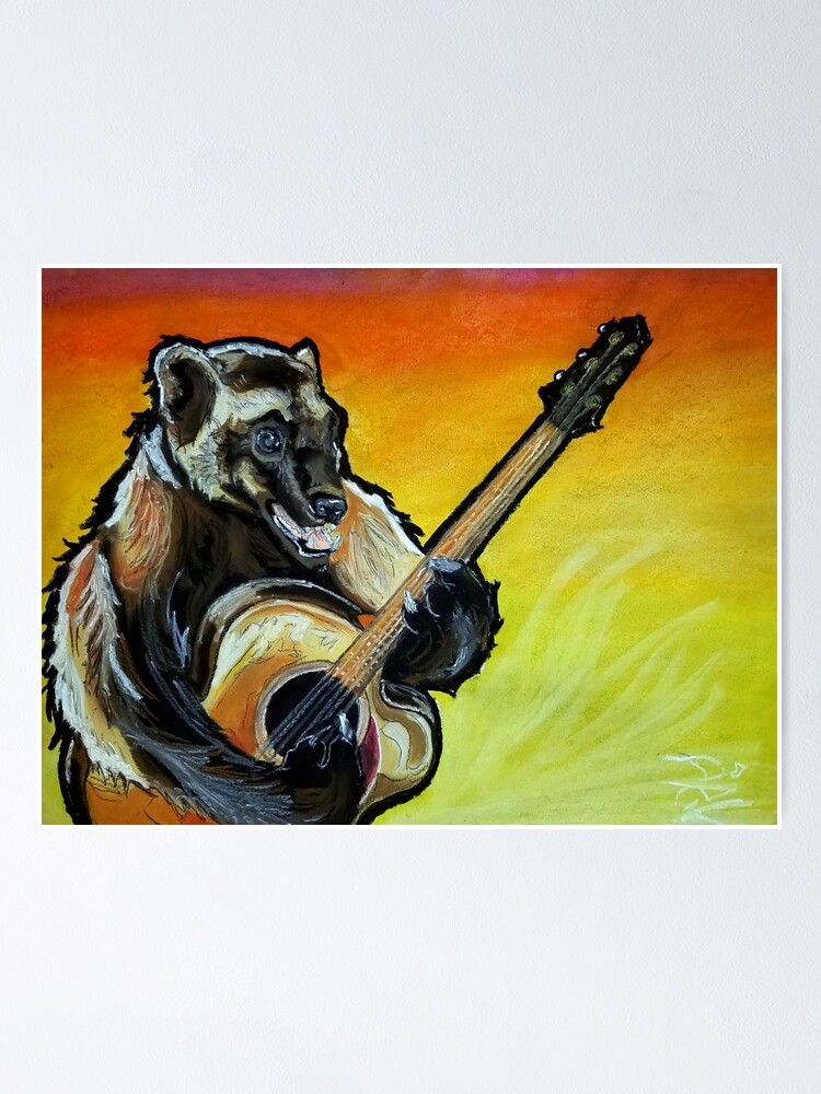 "A Wolverine and Their Guitar" Poster for Sale by duelingnatures ...