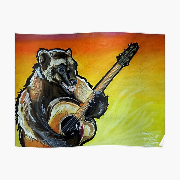 "A Wolverine and Their Guitar" Poster for Sale by duelingnatures ...