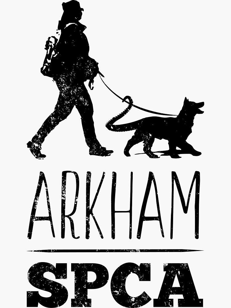 "Arkham SPCA" Sticker for Sale by LastCandleGames | Redbubble
