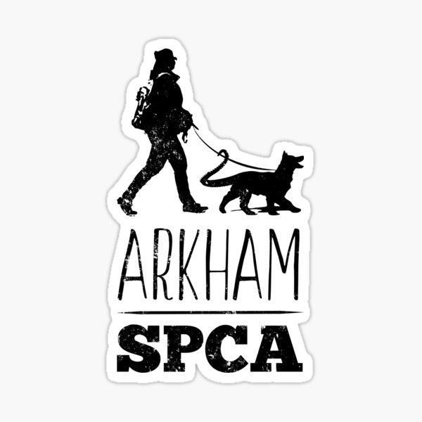 "Arkham SPCA" Sticker for Sale by LastCandleGames | Redbubble