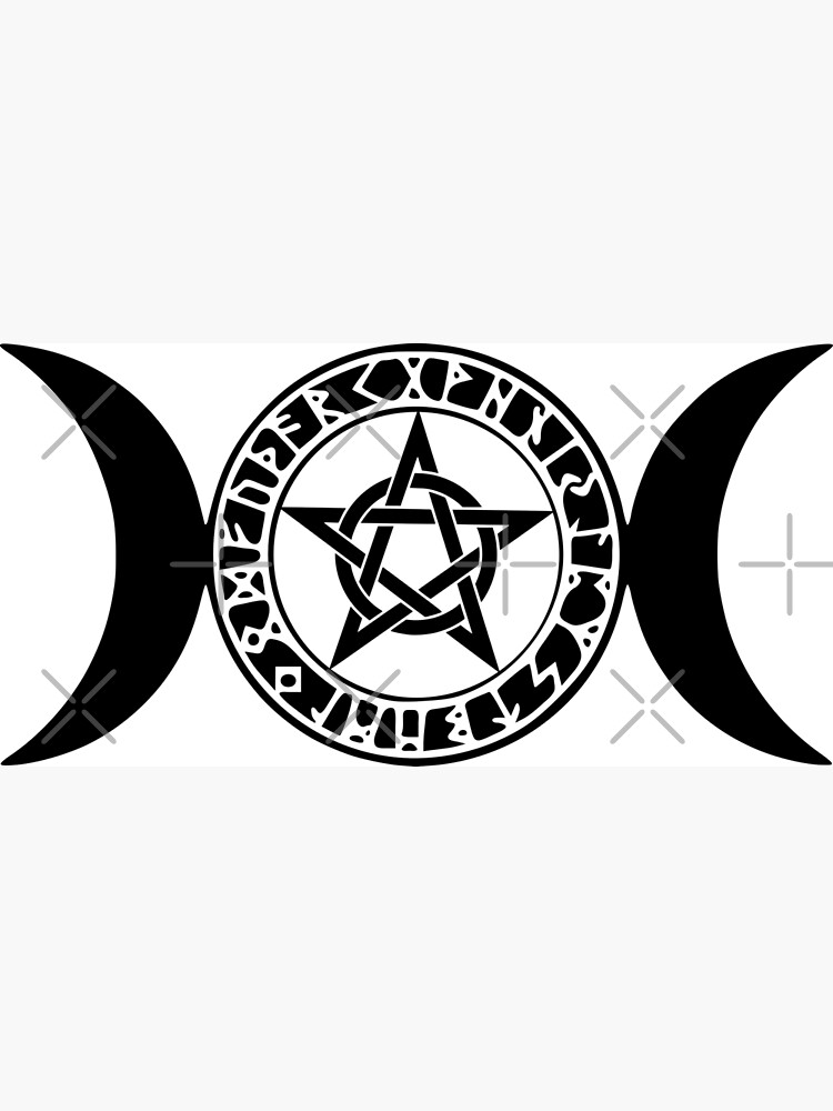 "Triple Moon Pentagram Runes | Triple Moon Pentacle Futhark Runes ...