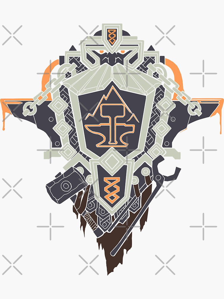 "Dark Iron Dwarf Crest" Sticker by All-Sorts | Redbubble