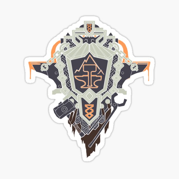 "Dark Iron Dwarf Crest" Sticker by All-Sorts | Redbubble