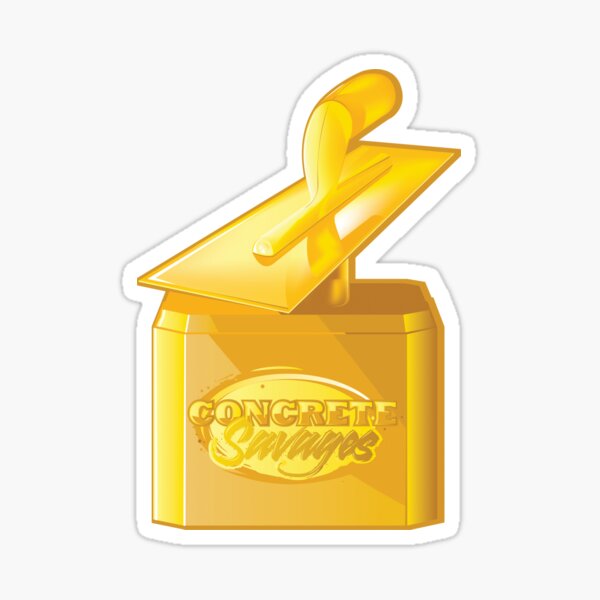 "Concrete Savages Golden Trowel " Sticker for Sale by AKAchele | Redbubble