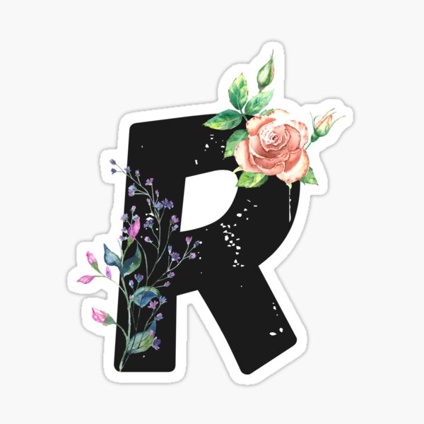 "Letter R - Botanical English Alphabet, Name Initial" Sticker by ...